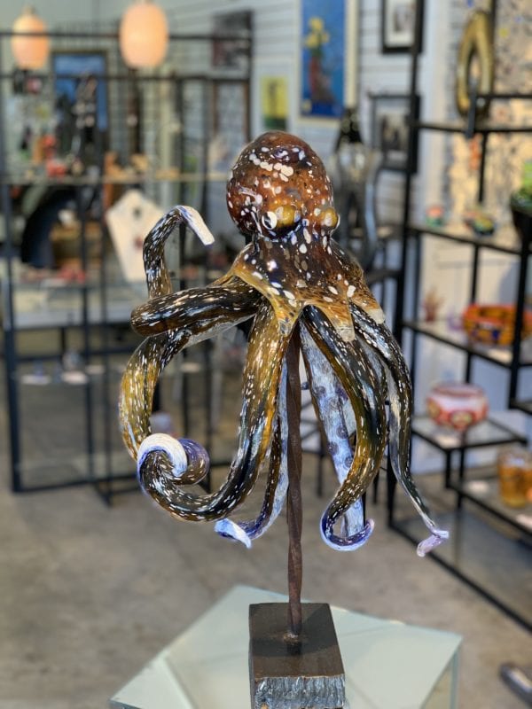 Octopus Sculptures Stone and Glass